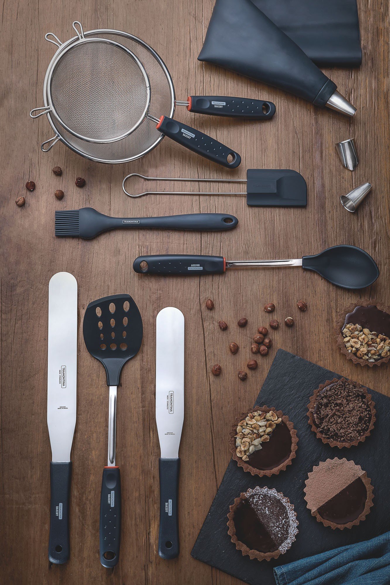 Peneira Tramontina Bakery Aço Inox Cabo Grafite - 29814009