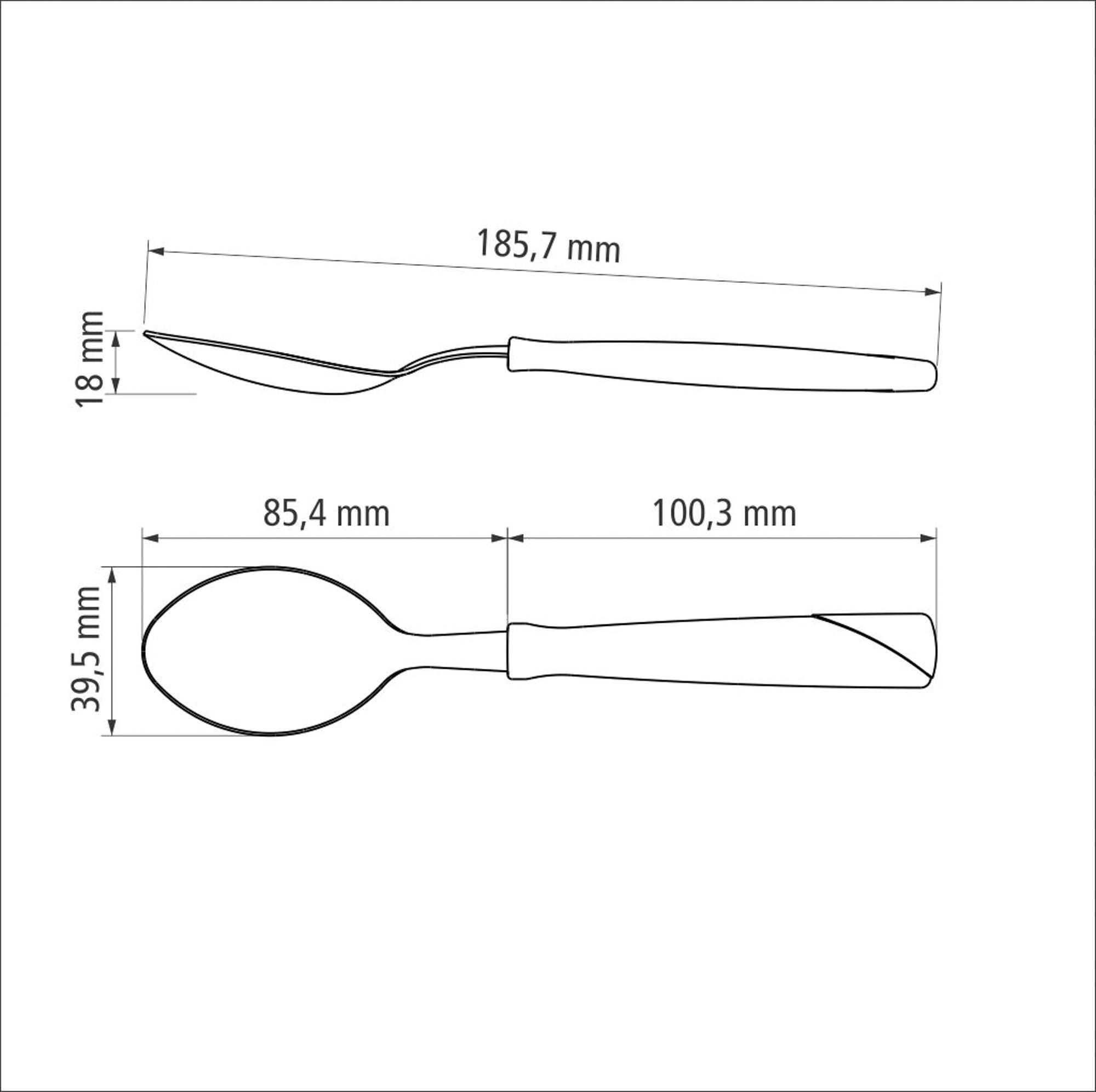 Colher de Mesa Tramontina New Kolor com Lâmina em Aço Inox e Cabo de ...